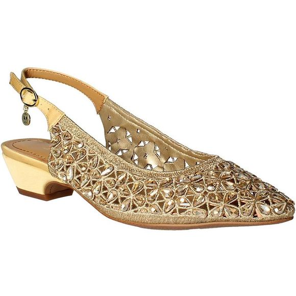 J.Renee | Shoes | Jrenee Womens Hasini Gold Embellished Evening ...